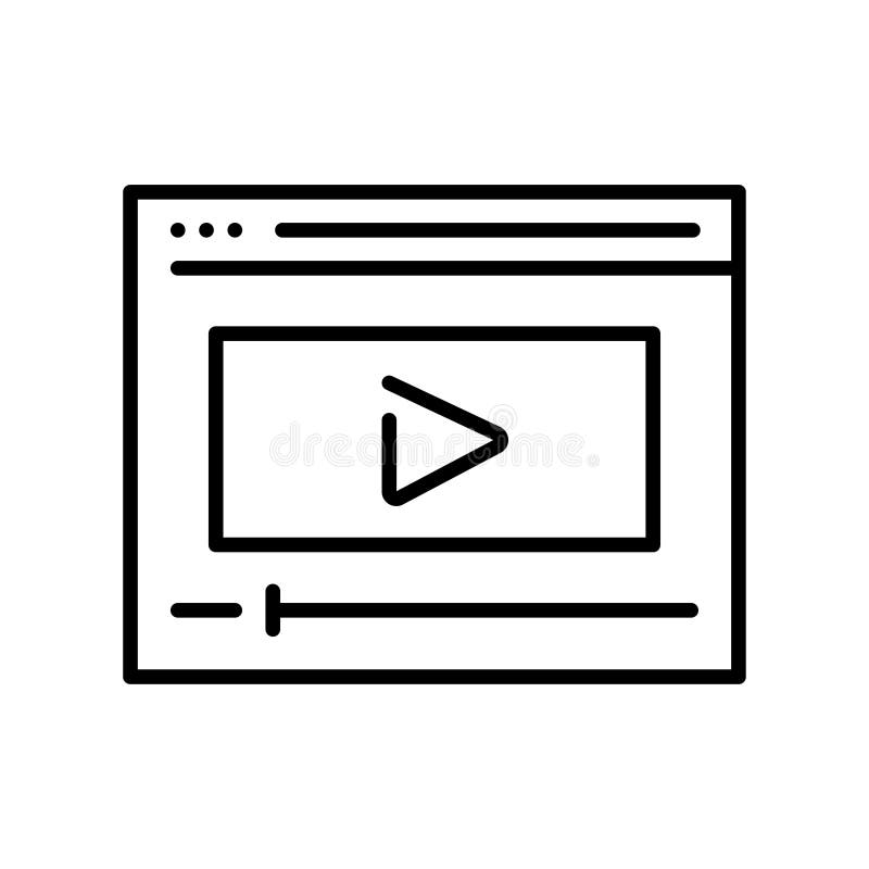 Linear Video Course Icon Vector Illustration Online Lecture Webinar ...