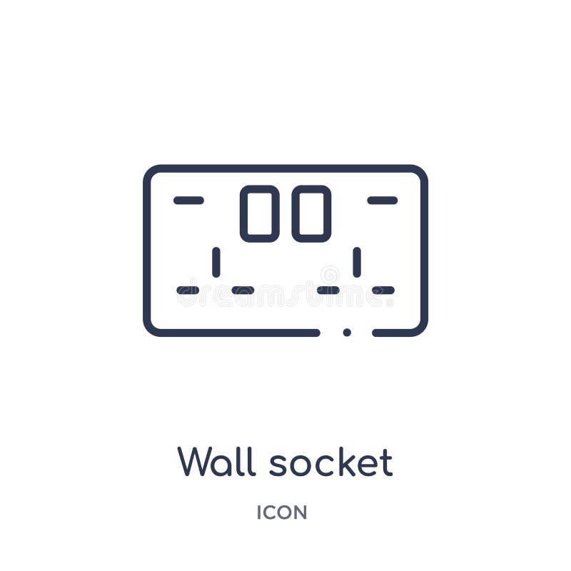 Linear Wall Socket Icon from Electrian Connections Outline Collection ...