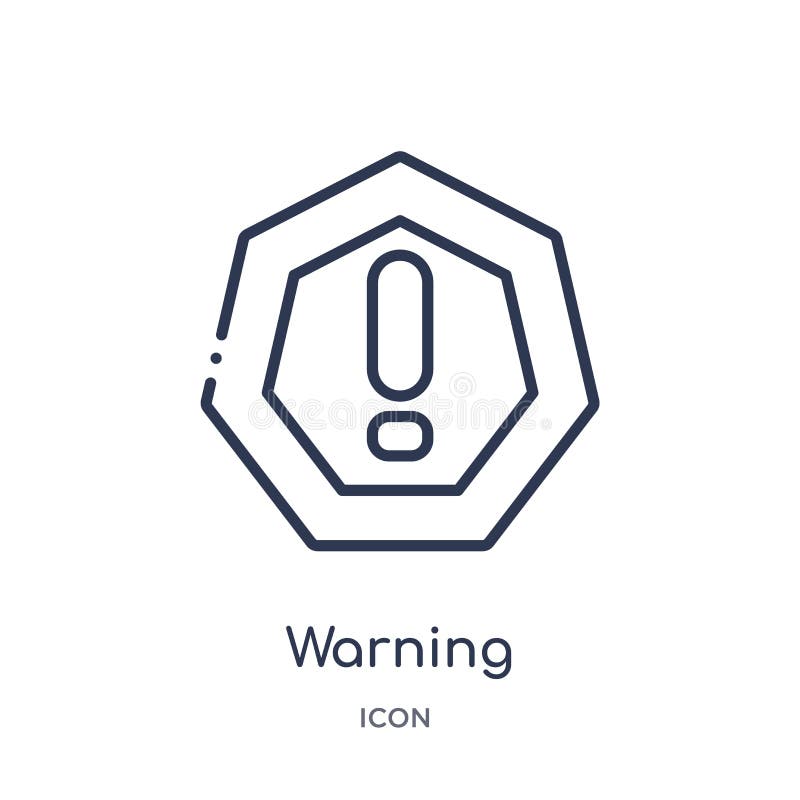 Linear Warning Icon From Internet Security Outline Collection Thin