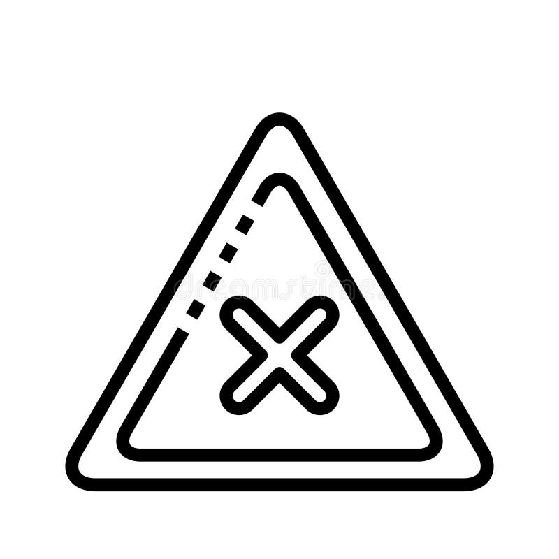 Triangle Icon with X Symbol for Errors Stock Illustration ...