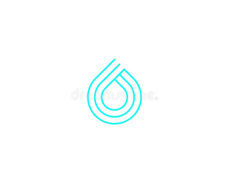 Linear Water Aqua Logo Design. Creative Minimalist Water Drop Logotype ...