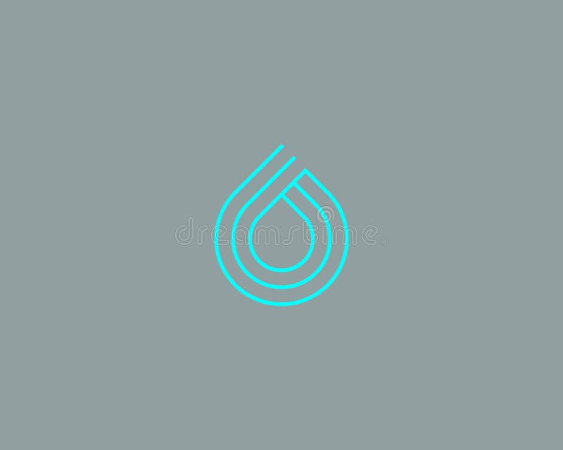 Linear Water Aqua Logo Design. Creative Minimalist Water Drop Vector ...