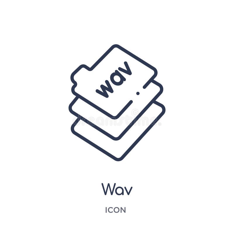 Linear Wav Icon from File Type Outline Collection. Thin Line Wav Vector ...