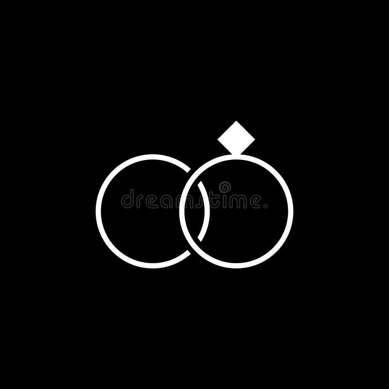 Linear Wedding Rings Icon. Vector Stock Vector - Illustration of ...