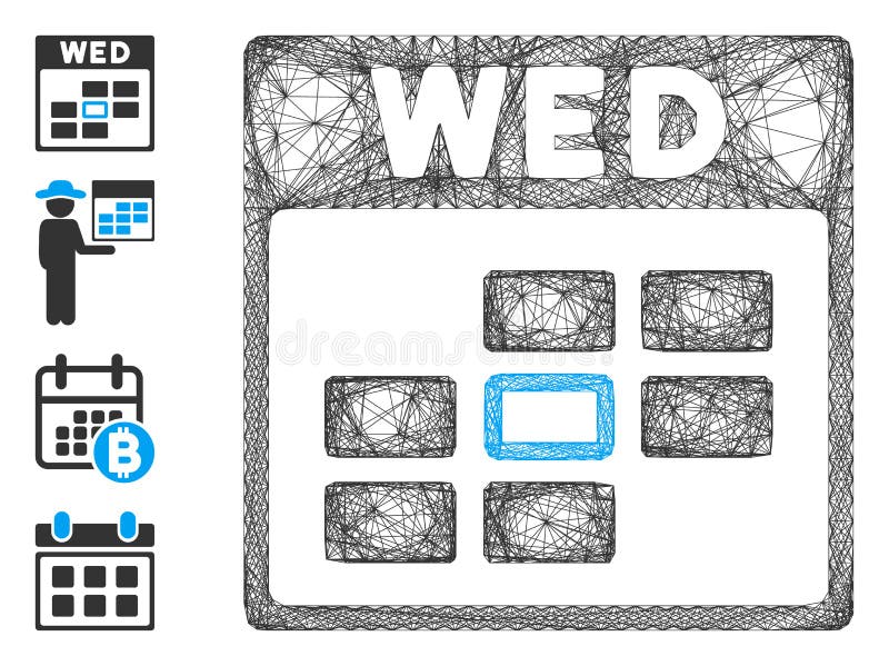 Linear Wednesday Calendar Grid Vector Mesh Stock Illustration ...