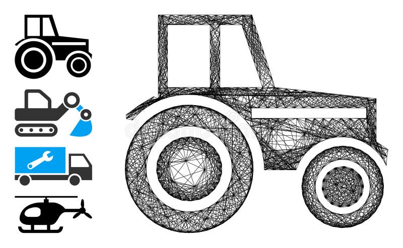Wheeled Tractor Collage of Service Tools Stock Vector - Illustration of ...