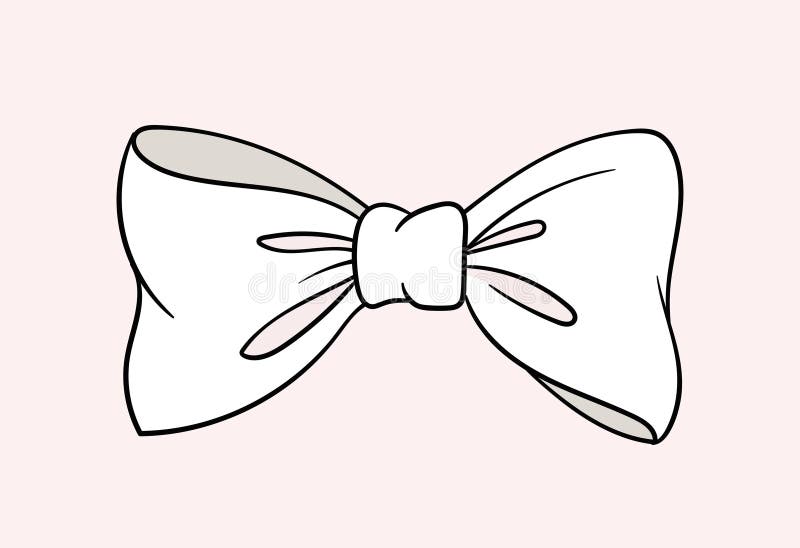Linear White Bow Vector Concept Stock Vector - Illustration of element ...
