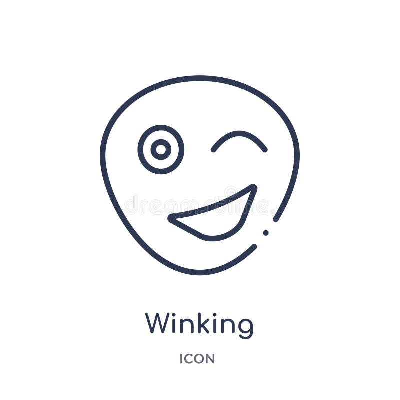 Winking Icon In Trendy Design Style Winking Icon Isolated On White