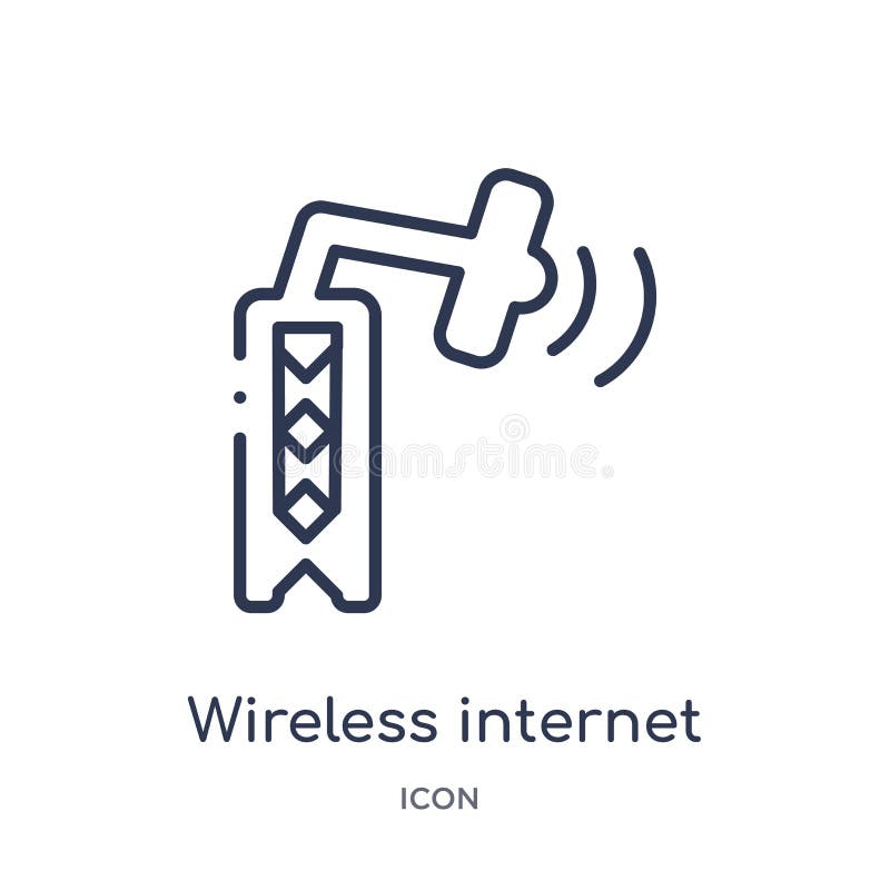 Linear Wireless Internet Icon from Electrian Connections Outline ...