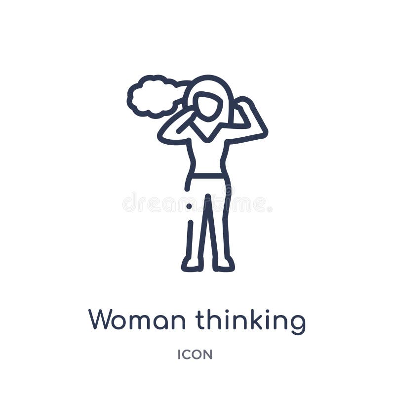 Linear Woman Thinking Icon From Ladies Outline Collection Thin Line