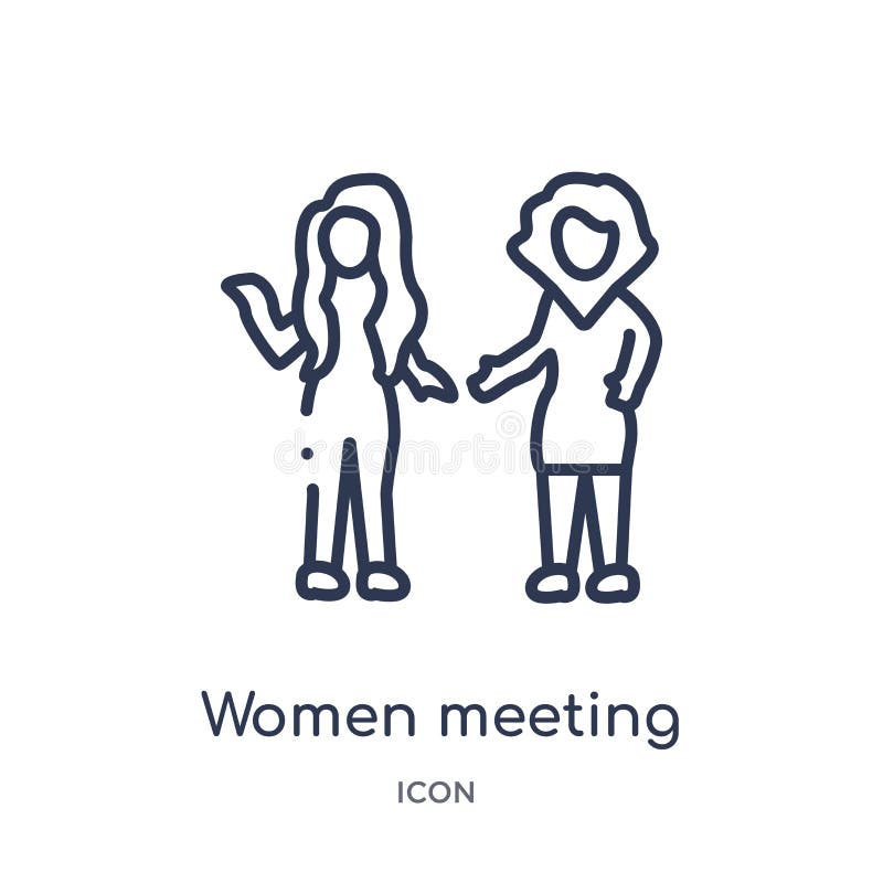 Linear Women Meeting Icon From Ladies Outline Collection Thin Line
