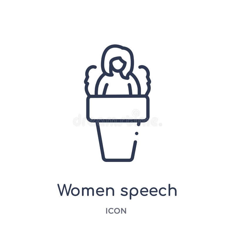 Linear Women Speech Icon From Ladies Outline Collection Thin Line