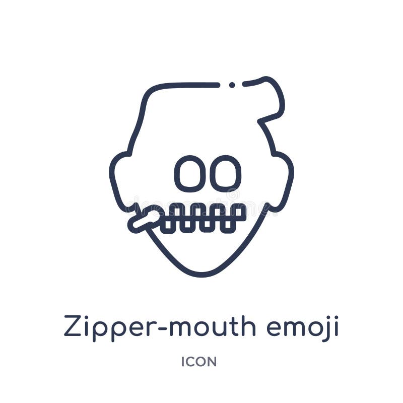Linear Silent Emoji Icon From Emoji Outline Collection Thin Line