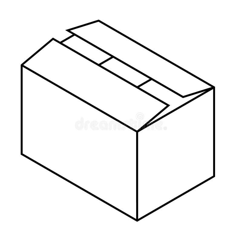 Lineart box illustration stock illustration. Illustration of blank ...