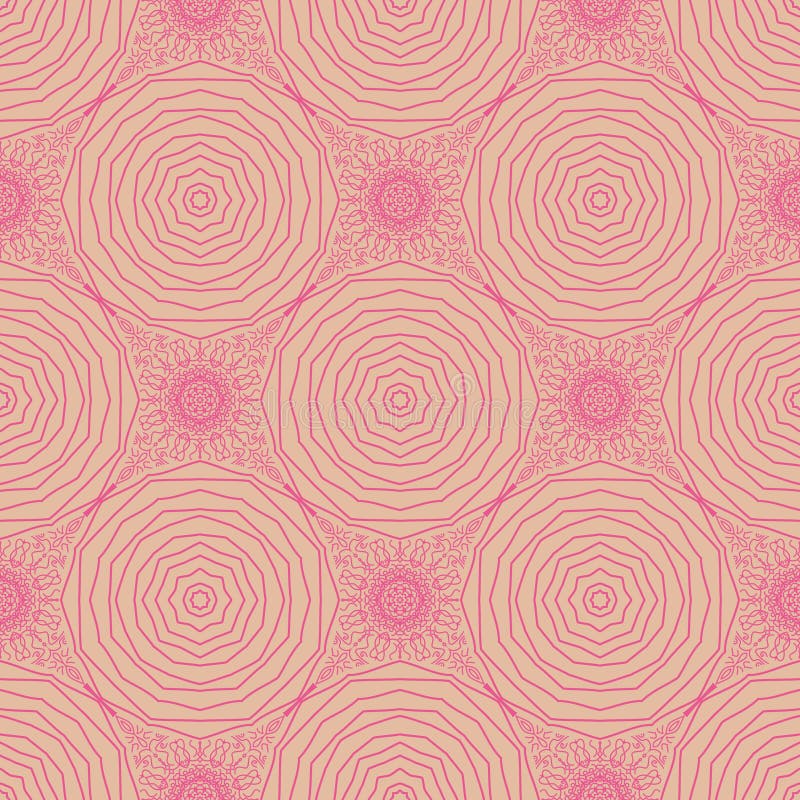 Lineart Ornamental Geometric Floral Pattern Stock Vector - Illustration ...