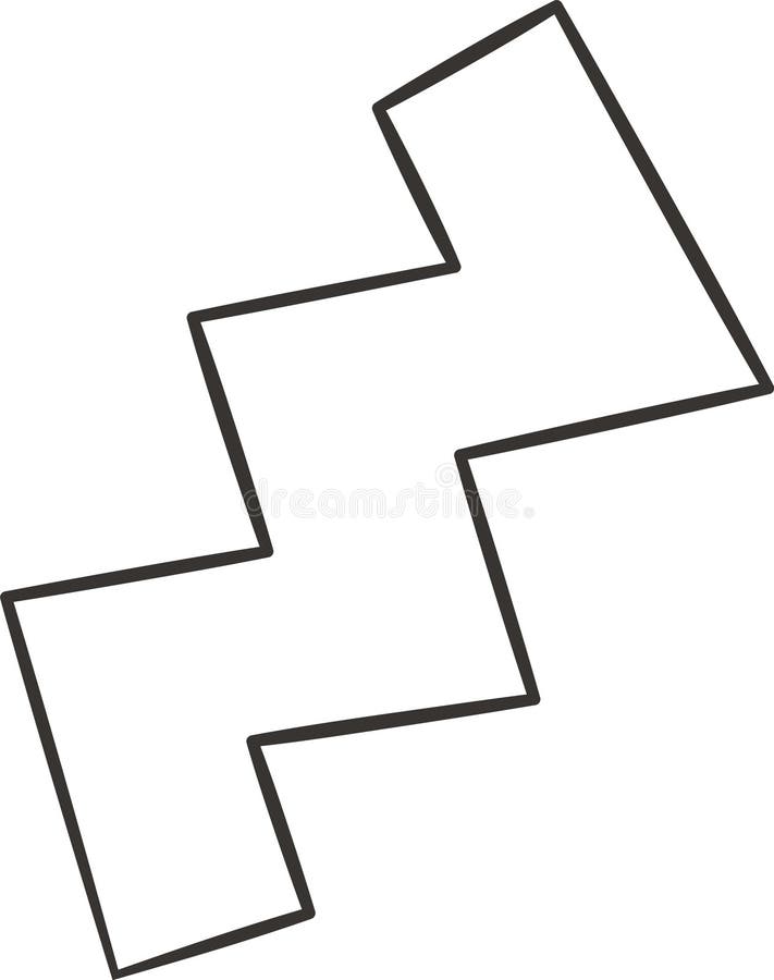 Lined Abstract Zigzag Shape Stock Illustration - Illustration of shape ...
