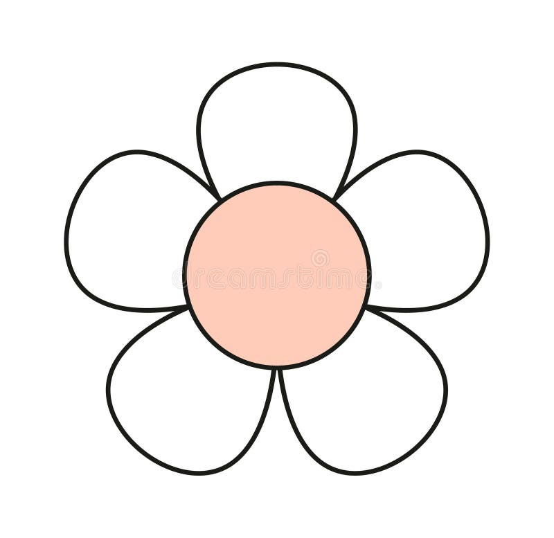 Lined Daisy Flower Head stock vector. Illustration of daisy - 274069368