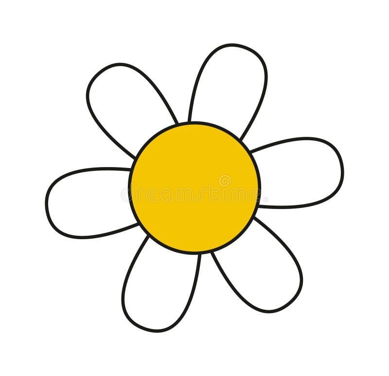 Lined Daisy Flower Head stock vector. Illustration of background ...