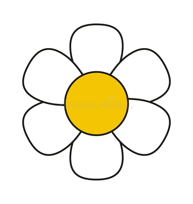 Lined Daisy Flower Head stock vector. Illustration of daisy - 274069368