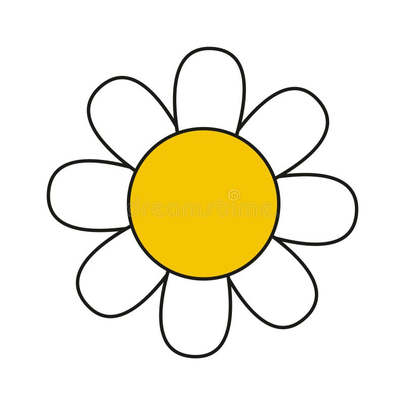 Lined Daisy Flower Head stock vector. Illustration of daisy - 274069368