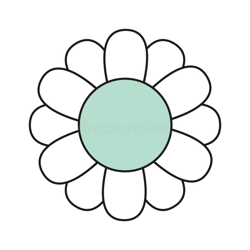 Lined Daisy Flower Head stock vector. Illustration of daisy - 274069368