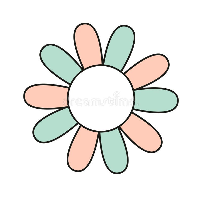 Lined Daisy Flower Head stock vector. Illustration of daisy - 274069368