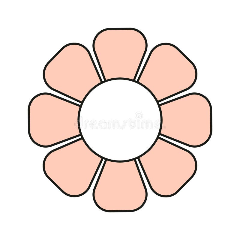 Lined Daisy Flower Head stock vector. Illustration of white - 274070152