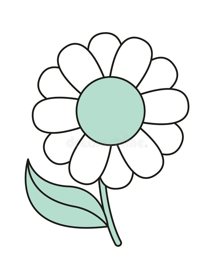 Lined Daisy Flower Head stock vector. Illustration of daisy - 274069368
