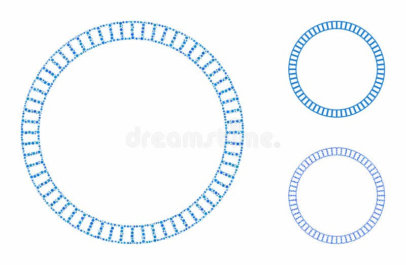 Lined Double Circle Frame Mosaic Icon of Spheric Items Stock Vector ...