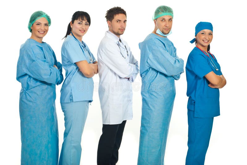 Lined Five Doctors in Profile Stock Image - Image of blue, adults: 18016695