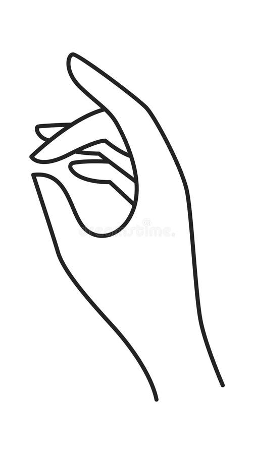 Lined Hand Showing Gestures Stock Vector - Illustration of handdrawn ...