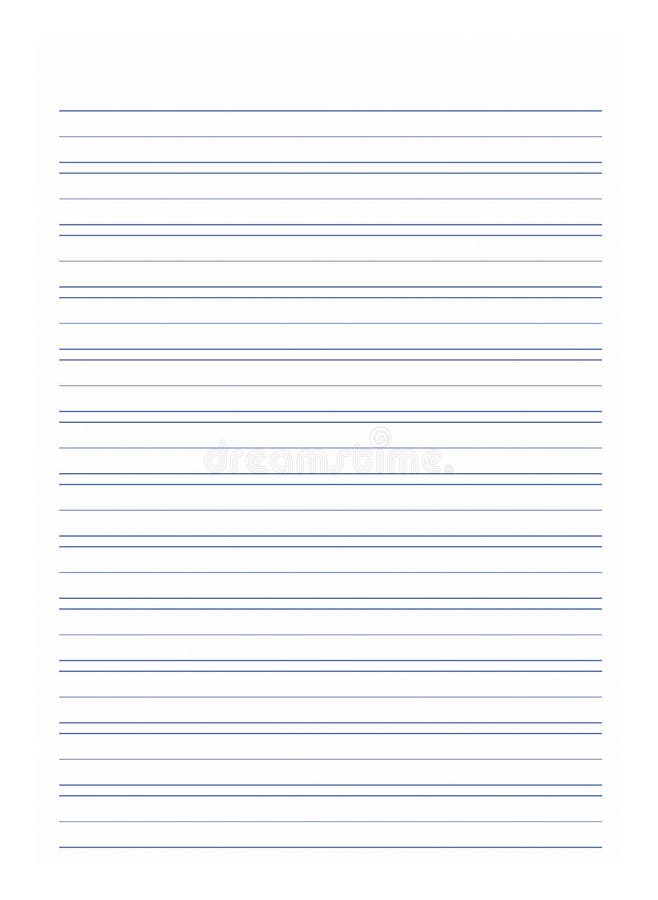 A4 Lined Illustration Mockup Vertical Made in Proportional Size. Stock ...