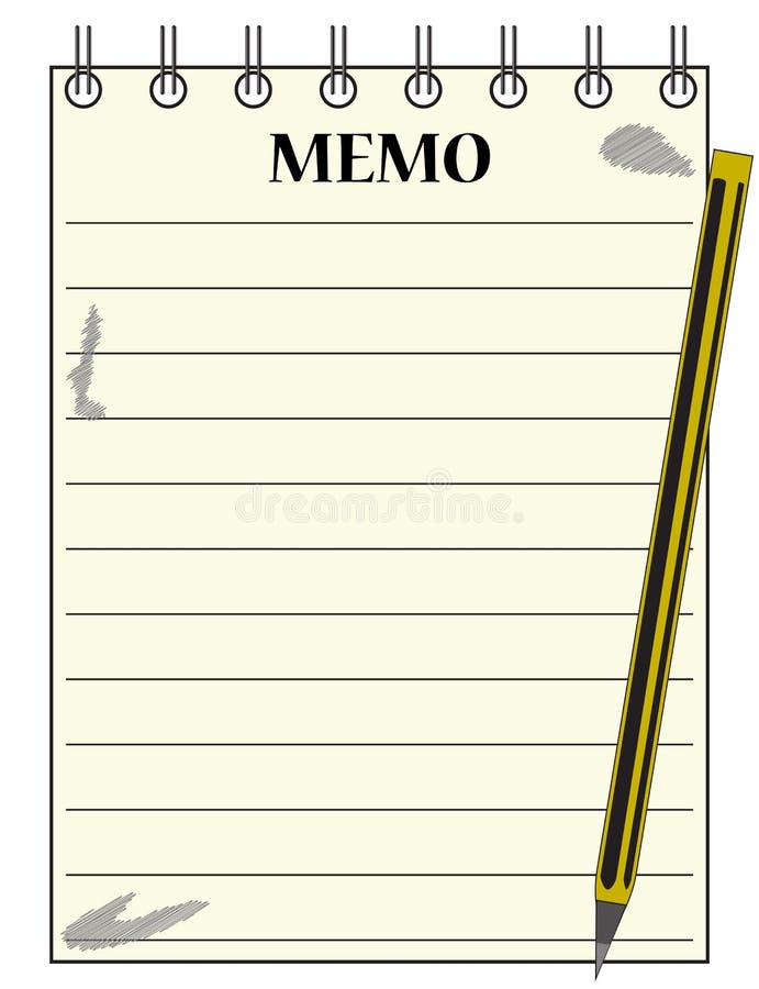 Lined Memo Notepad with Pencil Stock Photo - Image of space, lined ...