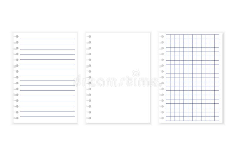Lined Notebook Paper. Spiral Bound Sheet. Blank Writing Template ...