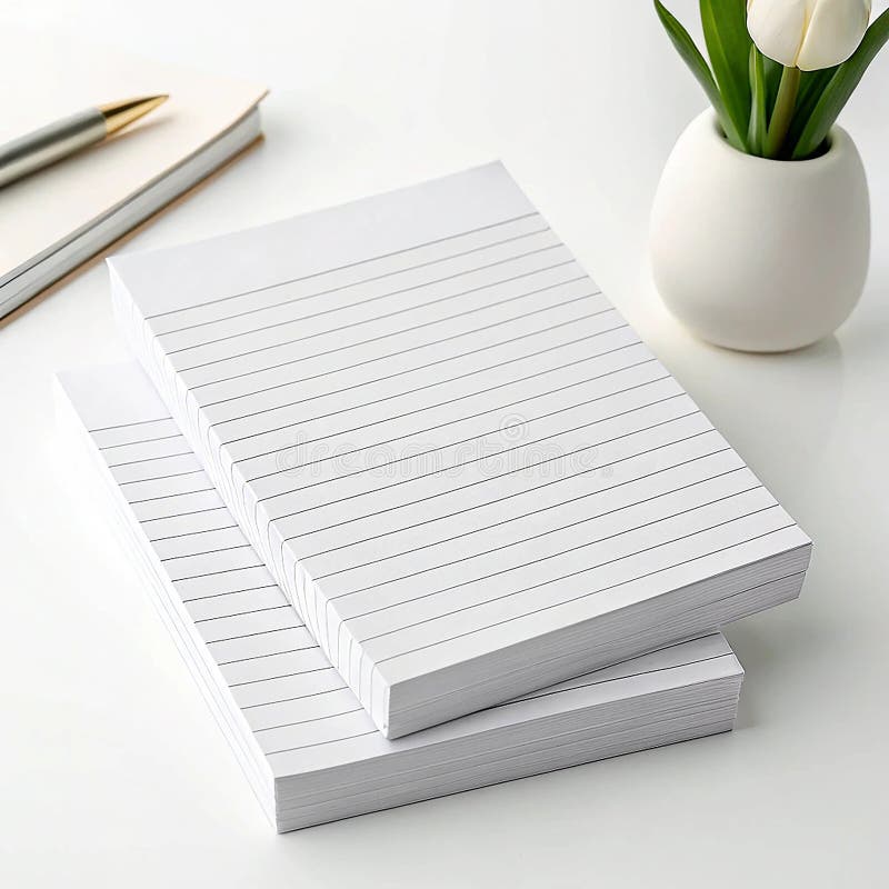 Lined Notepad Stack for Easy Note-taking Stock Illustration ...