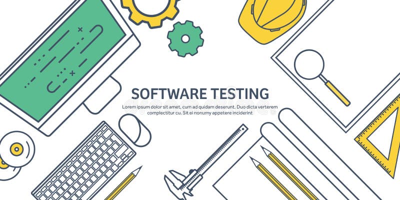 Lined, Outline Vector Illustration. Engineering and Architecture ...