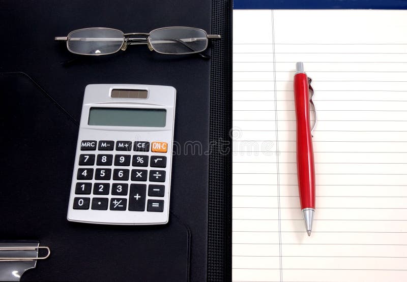 Lined Paper and Calculator stock photo. Image of paper - 13209996