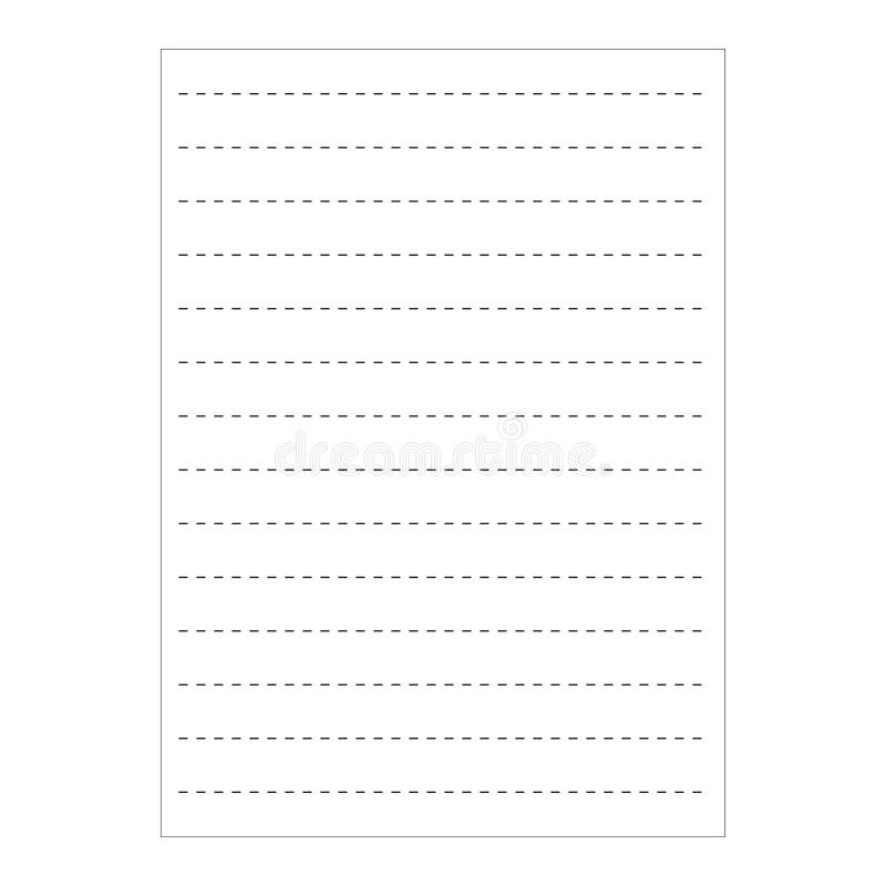 Lined Paper Icon. Simple Sheet Design. Dashed Lines. Vector ...