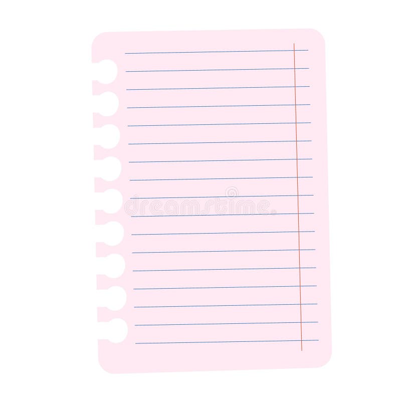 Lined Paper from a Notebook. Empty Notebook Paper Stock Vector ...