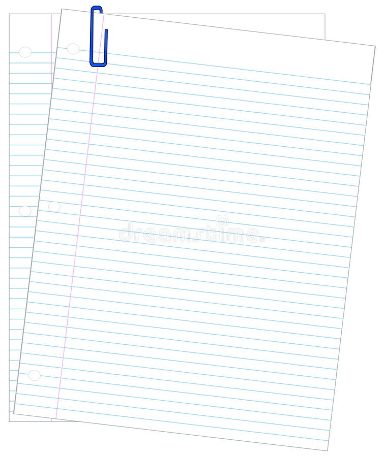 Lined Paper and Paper Clips Stock Vector - Illustration of business ...