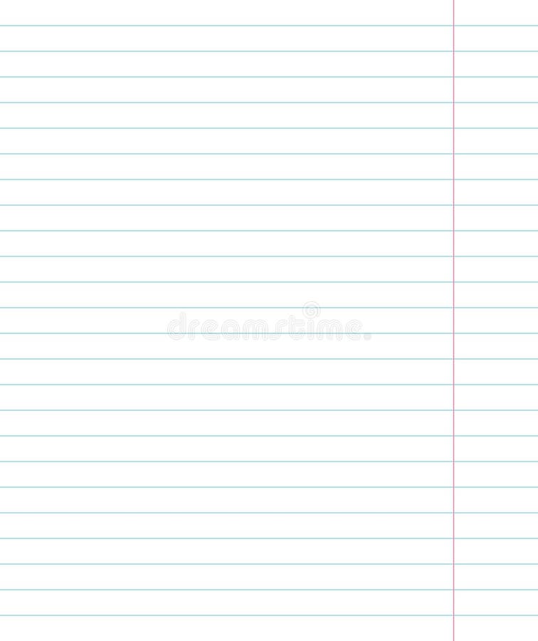Lined Paper Sheet, Blank Notebook Lined Sheet with Margin, Vector ...