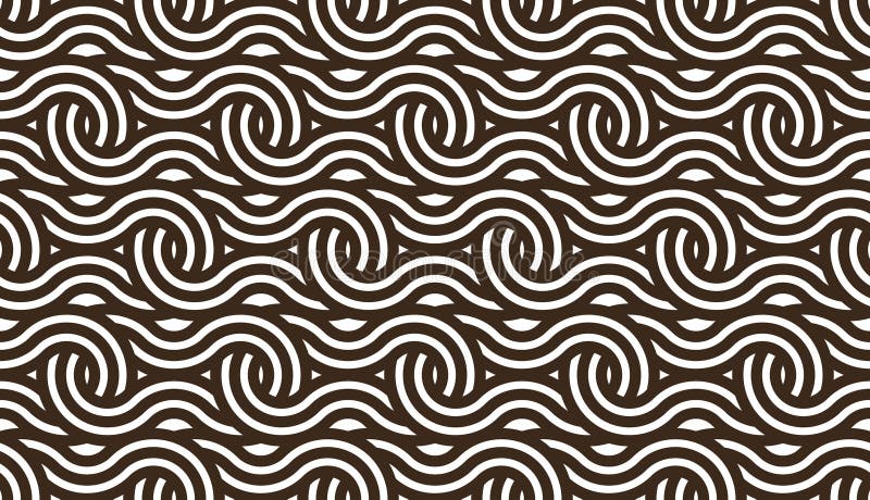 Lined Seamless Vector Pattern with Twisted Lines, Geometric Abstract ...