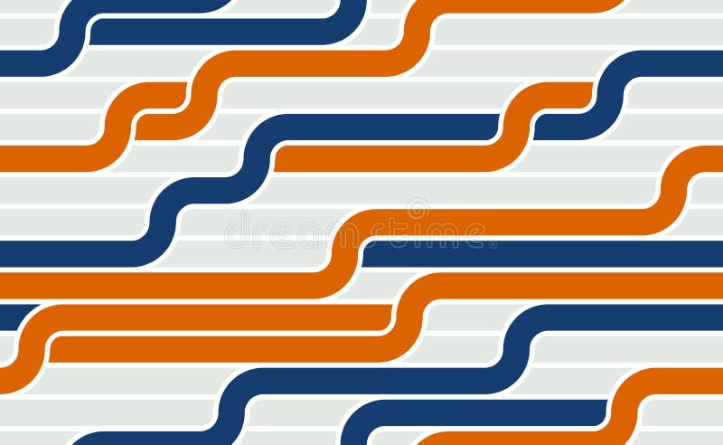 Lined Seamless Vector Pattern with Twisted Lines, Geometric Abstract ...