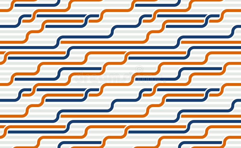 Lined Seamless Vector Pattern with Twisted Lines, Geometric Abstract ...