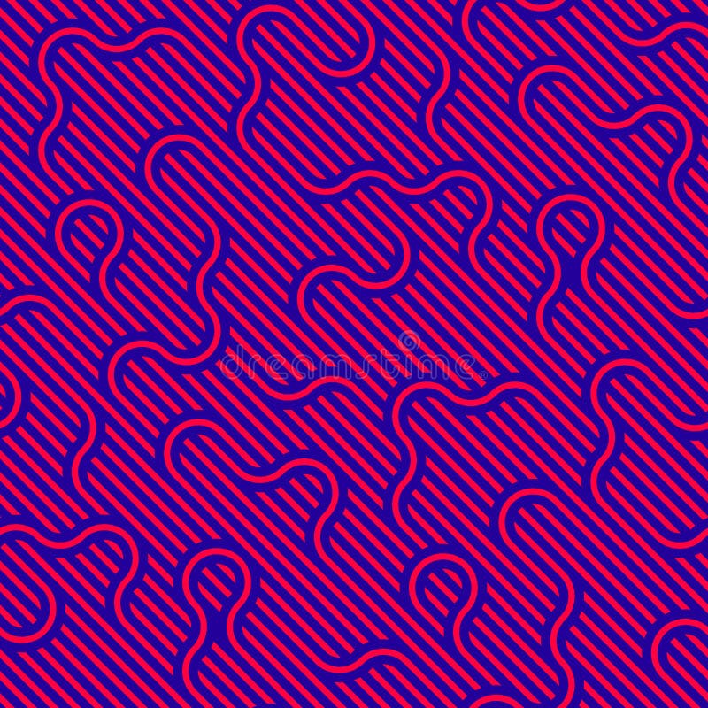 Lined Seamless Vector Pattern with Twisted Lines, Geometric Abstract ...