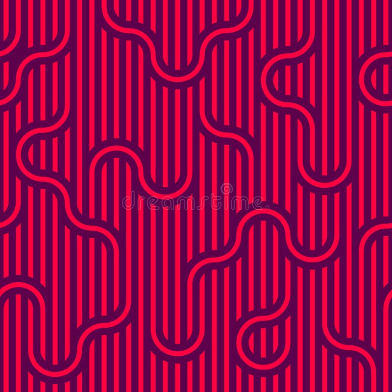 Lined Seamless Vector Pattern with Twisted Lines, Geometric Abstract ...