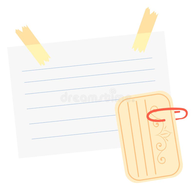 Lined Sheet. Attached Paper Scrap Stock Vector - Illustration of memo ...