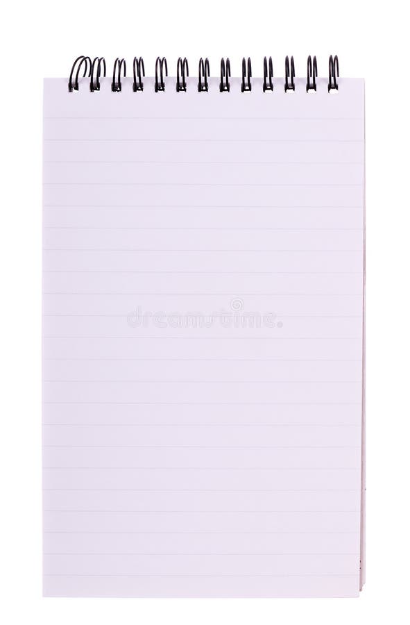 Lined, Spiral Round Notebook Isolated Over White Stock Image - Image of ...