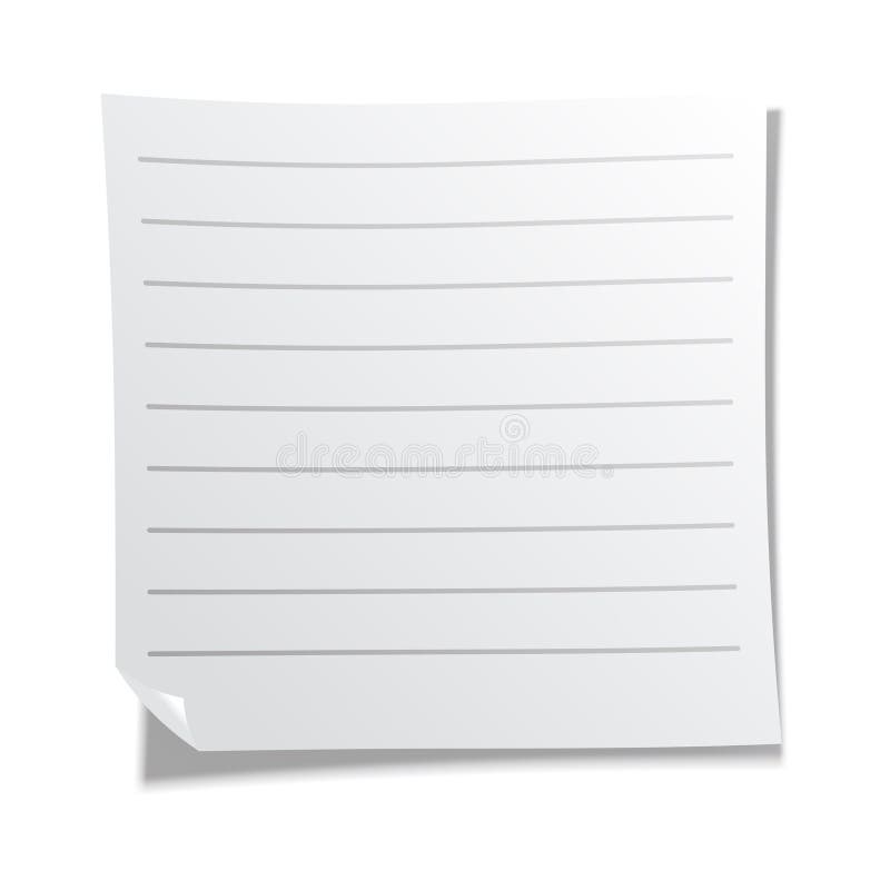 Lined Sticky Note. Blank Note Paper Sheet. Information Reminder ...
