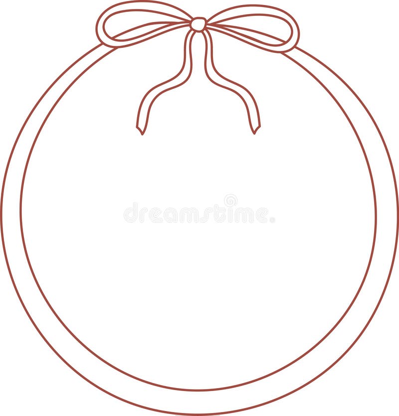 Lined Vintage Circle Frame with Bow Stock Vector - Illustration of ...